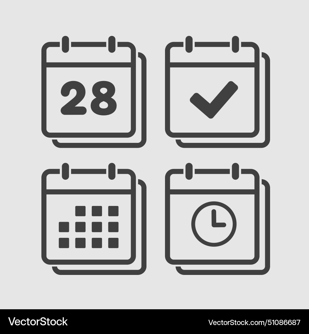 Icon calendar number 28 agenda app timer done Vector Image