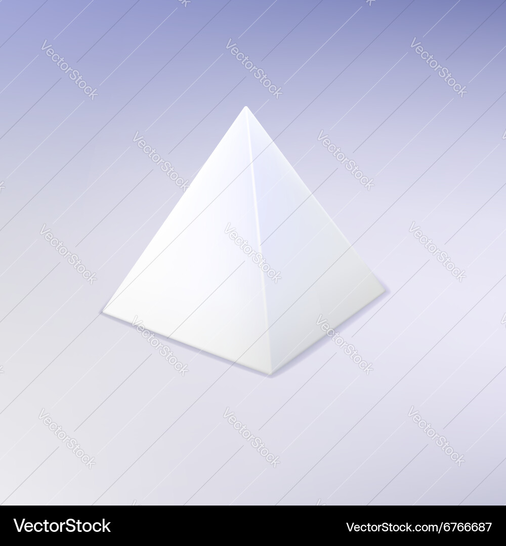 Isolated White Pyramid Royalty Free Vector Image