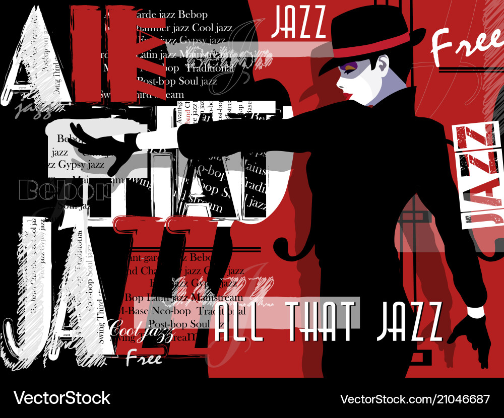 Jazz music poster background template Royalty Free Vector