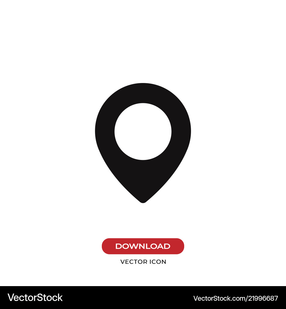 Location icon pin symbol isolated on white Vector Image