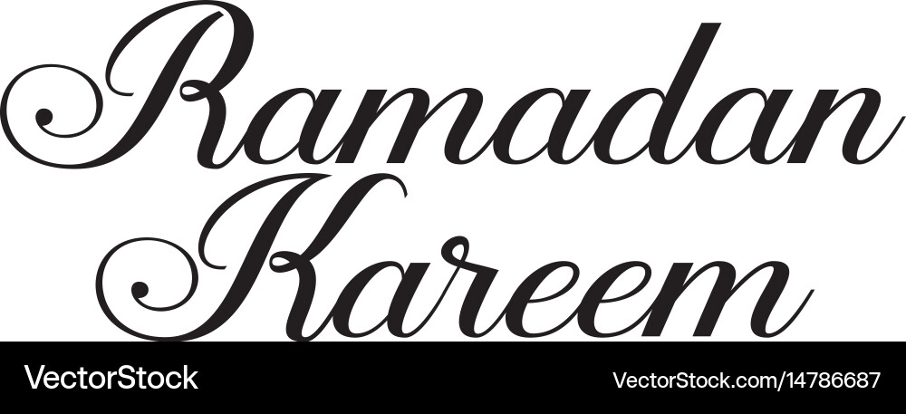 Ramadan kareem text design Royalty Free Vector Image