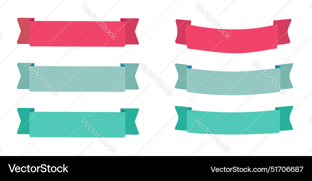 Ribbon flat green red blue icon graphic element Vector Image