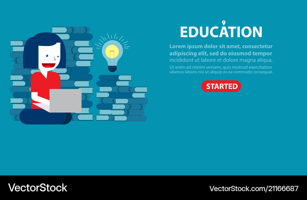 Template of education character concept Royalty Free Vector