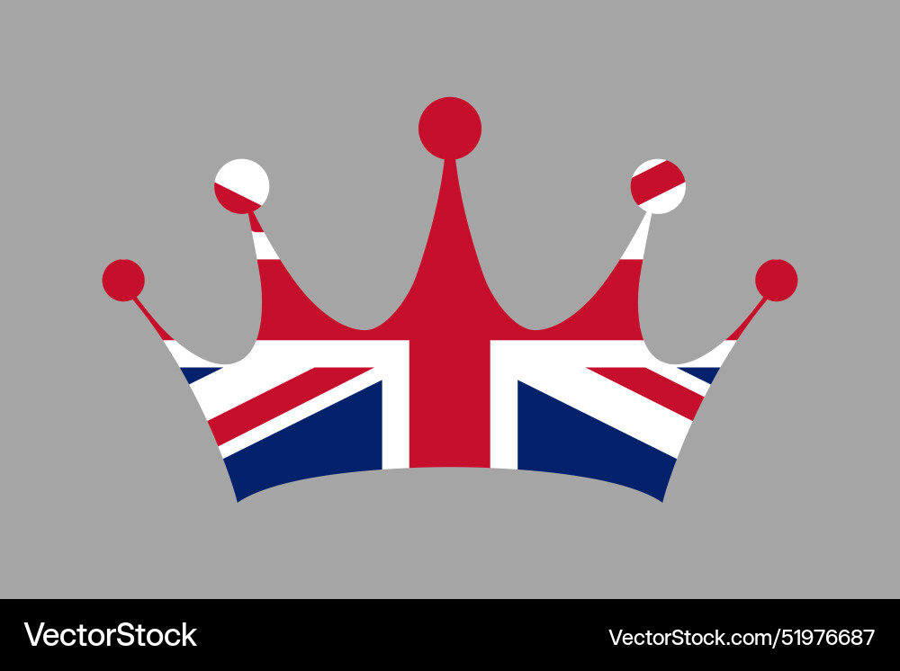 United kingdom crown shape with uk flag Royalty Free Vector