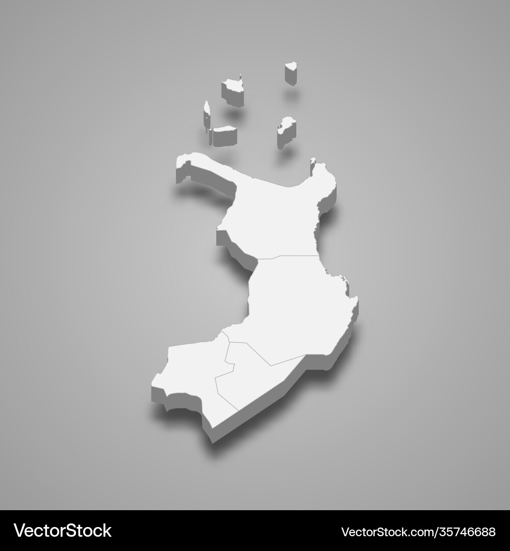 3d isometric map cagayan valley is a region Vector Image