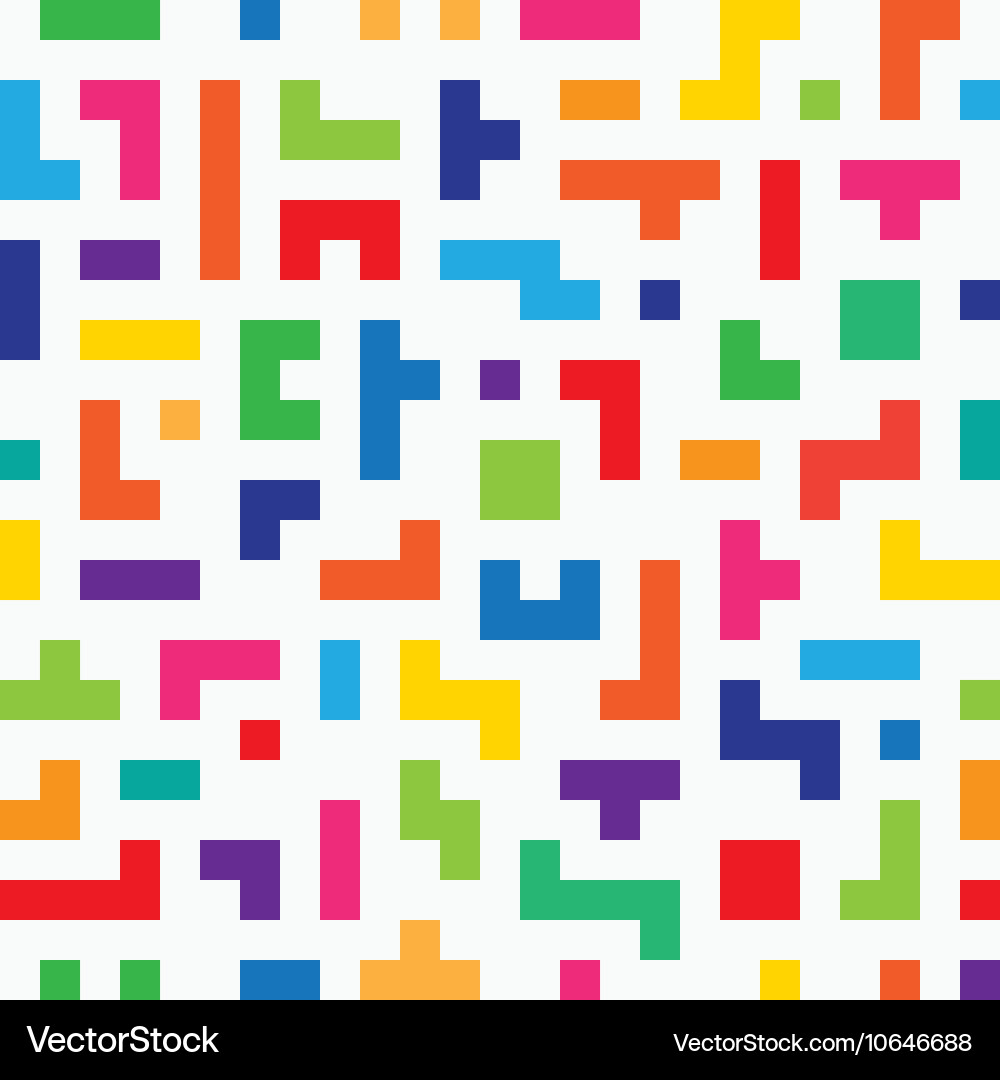 Colorful tetris seamless Royalty Free Vector Image