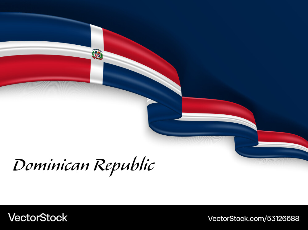 Dominican Republic Flag Ribbon Royalty Free Vector Image