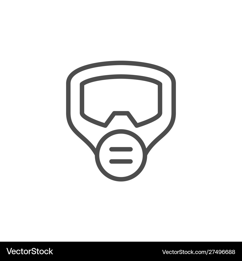 Face guard mask line outline icon Royalty Free Vector Image
