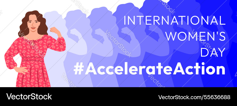International womens day 2025 banner accelerate Vector Image