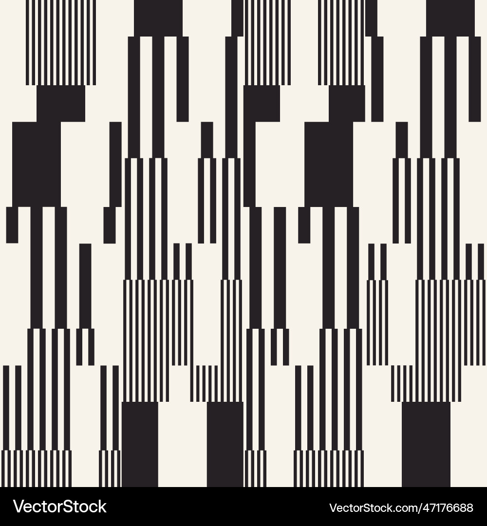 Monochrome glitch textured geometric pattern Vector Image