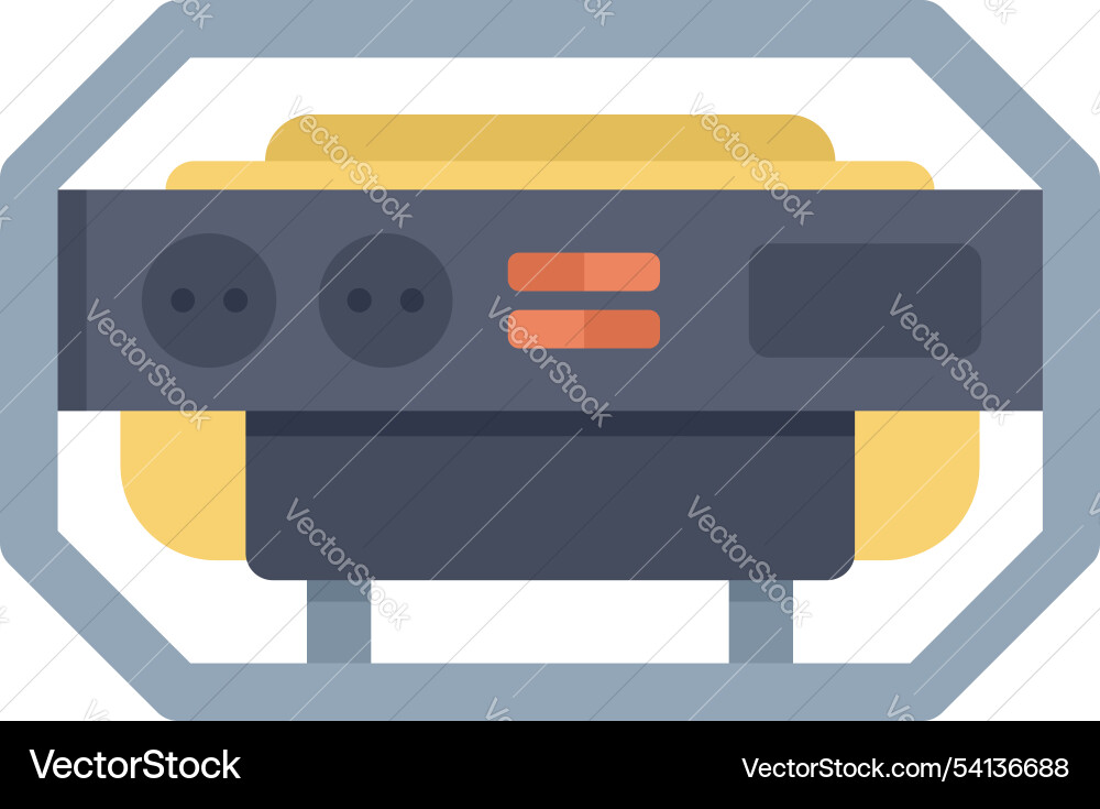Portable generator providing electricity during Vector Image