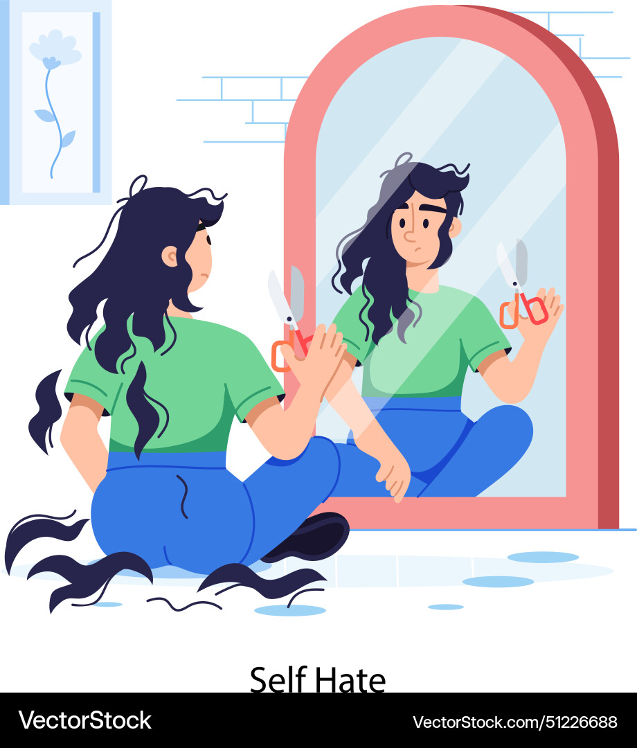 Self hate Royalty Free Vector Image - VectorStock
