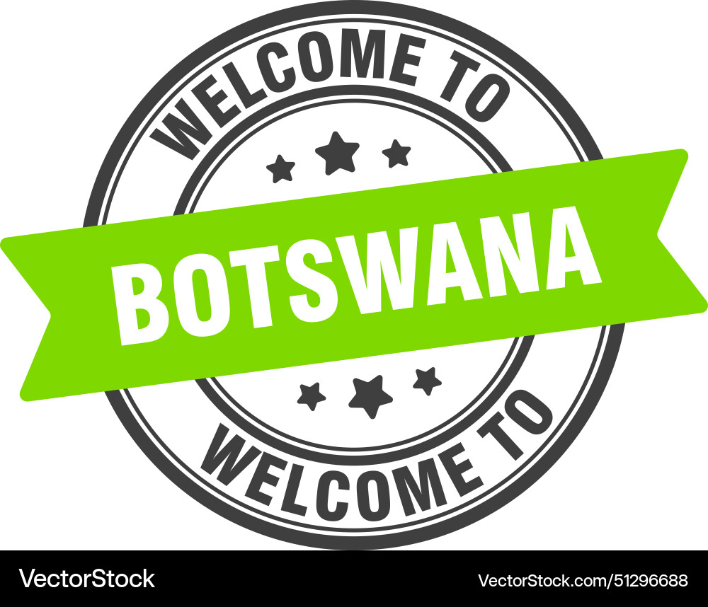 Welcome to botswana stamp round sign Royalty Free Vector