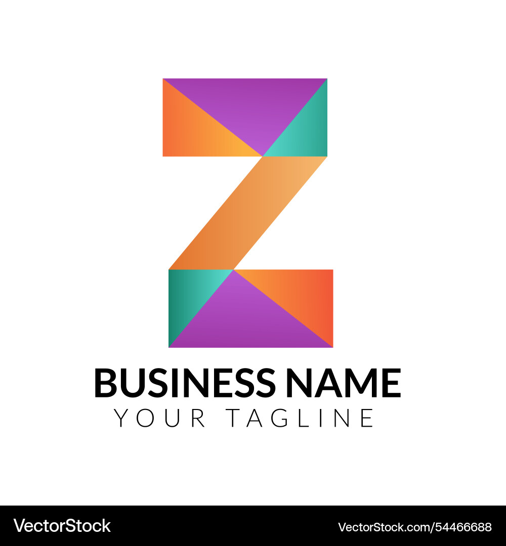 Z letter colorful logo Royalty Free Vector Image