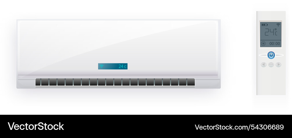 Air conditioner system with remote control Vector Image