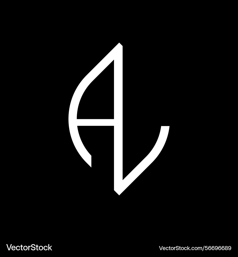 Al letter logo design on black background Vector Image