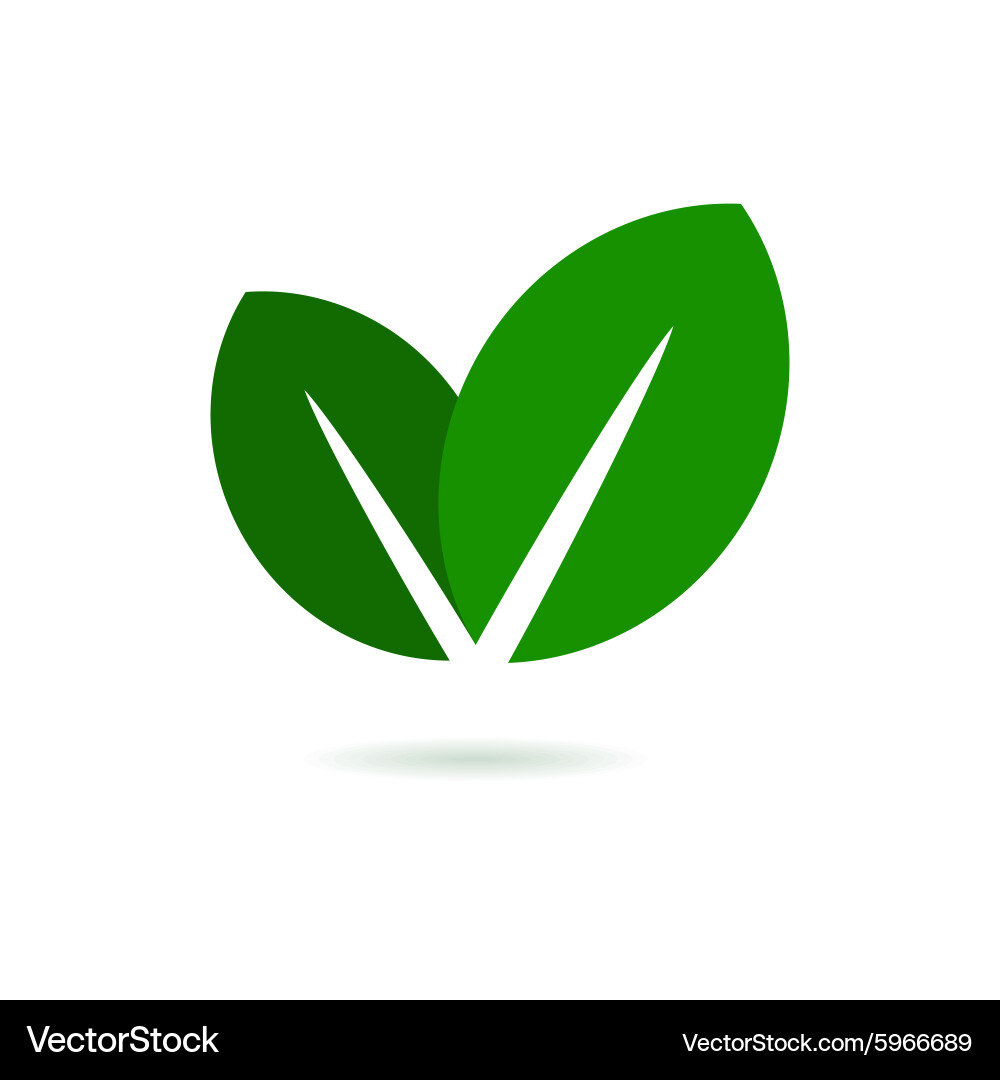 Eco leaf logo green icon Royalty Free Vector Image