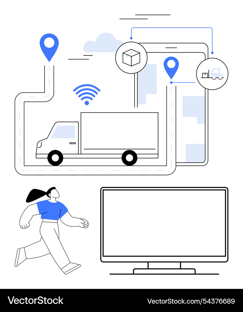 Efficient supply chain tracking with gps Vector Image