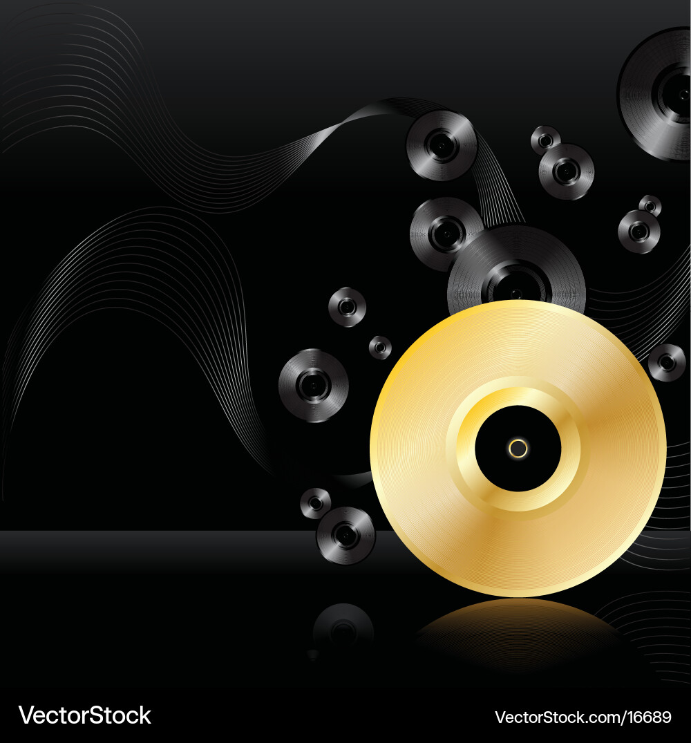 Gold disc background Royalty Free Vector Image