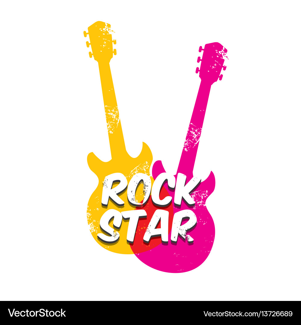 Hipster cartoon retro label rock star Royalty Free Vector