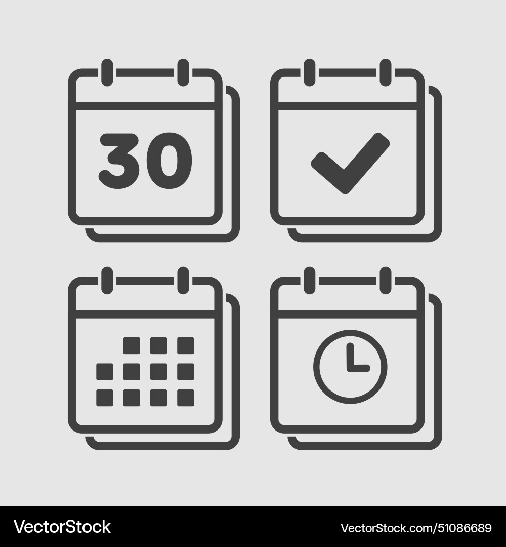 Icon calendar number 30 agenda app timer done Vector Image