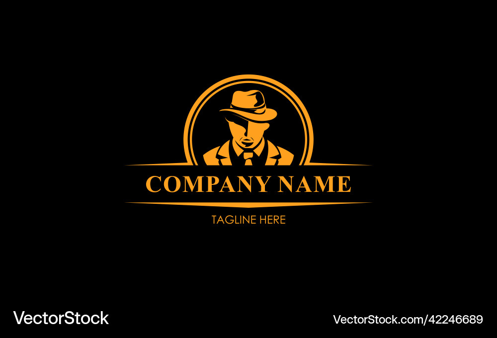 Mafia Boss Logo - Criminal Emblem Royalty Free Vector Image