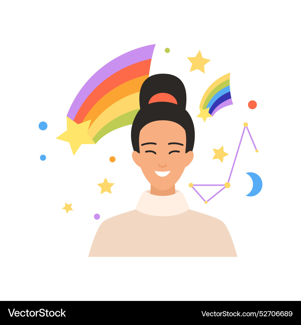 Positive thinking with rainbow and sun Royalty Free Vector