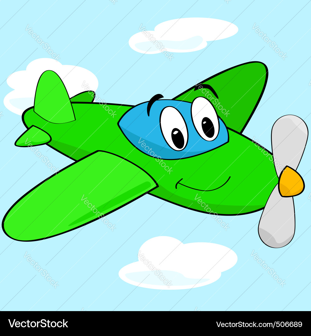 Smiling Airplane Cartoon Royalty Free Vector Image