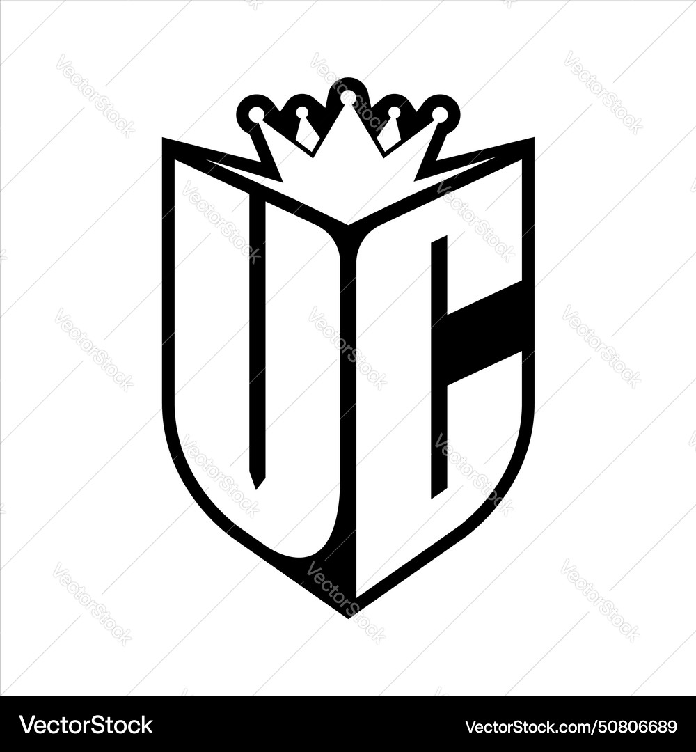 Vc letter bold monogram with shield shape Vector Image