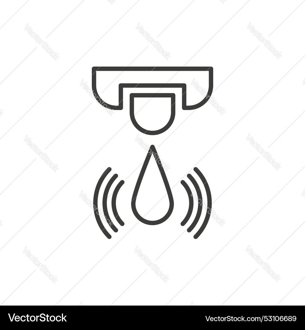 Water sensor line icon isolated on white Vector Image