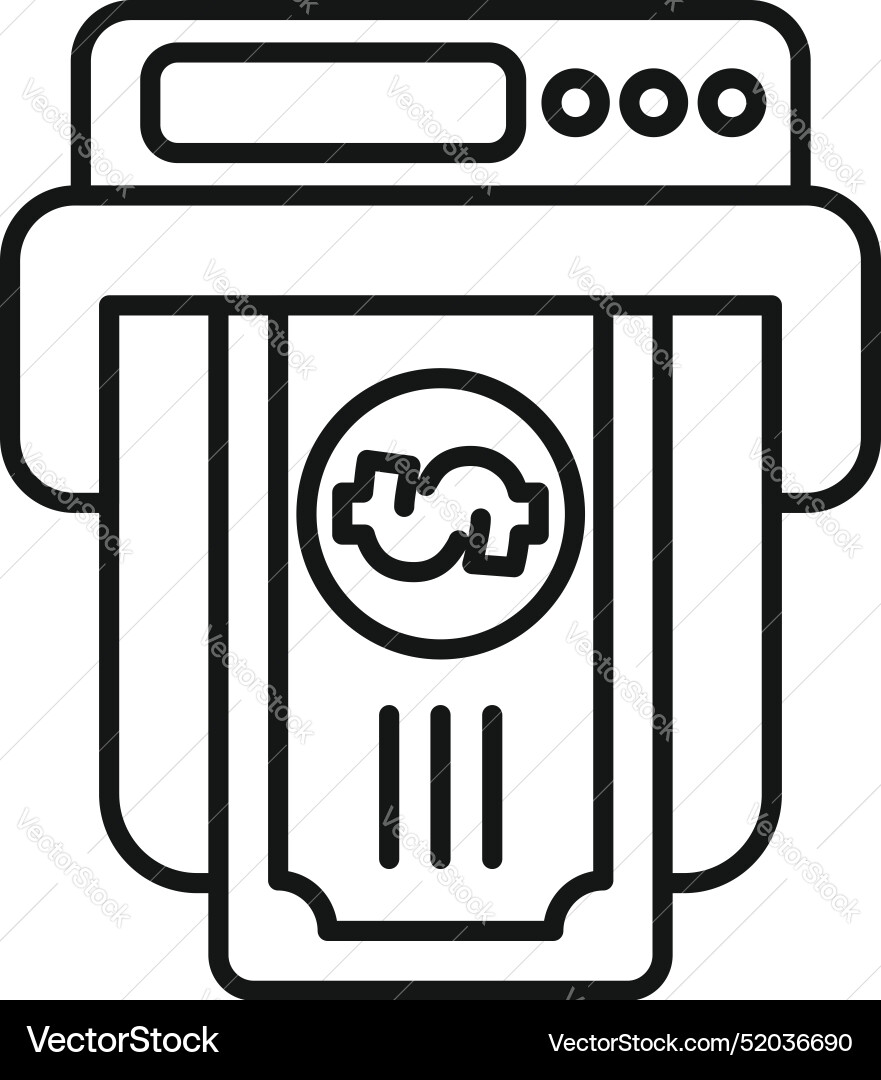 Atm cash machine dispensing banknote icon Vector Image