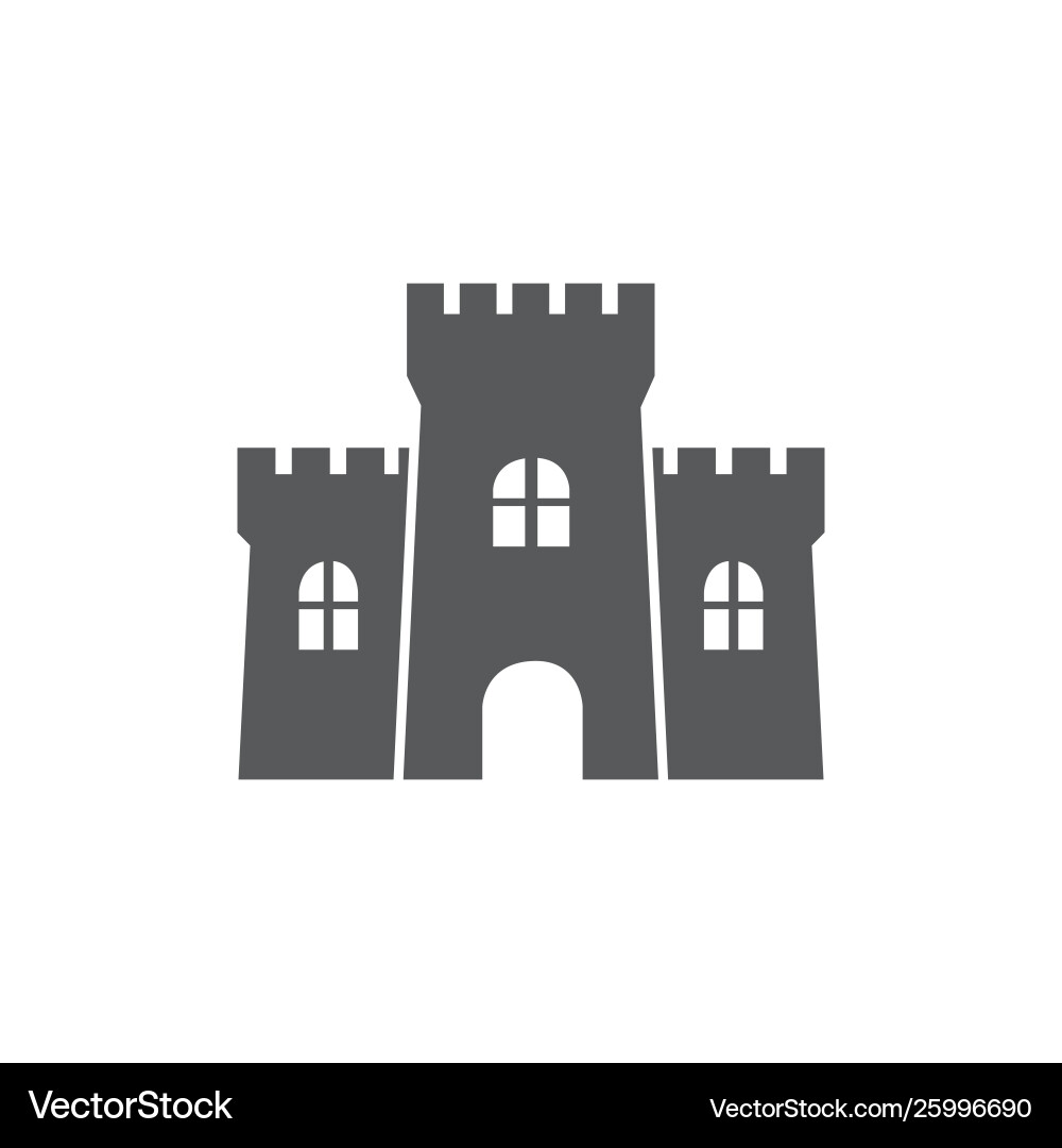 Castle icon on white background Royalty Free Vector Image