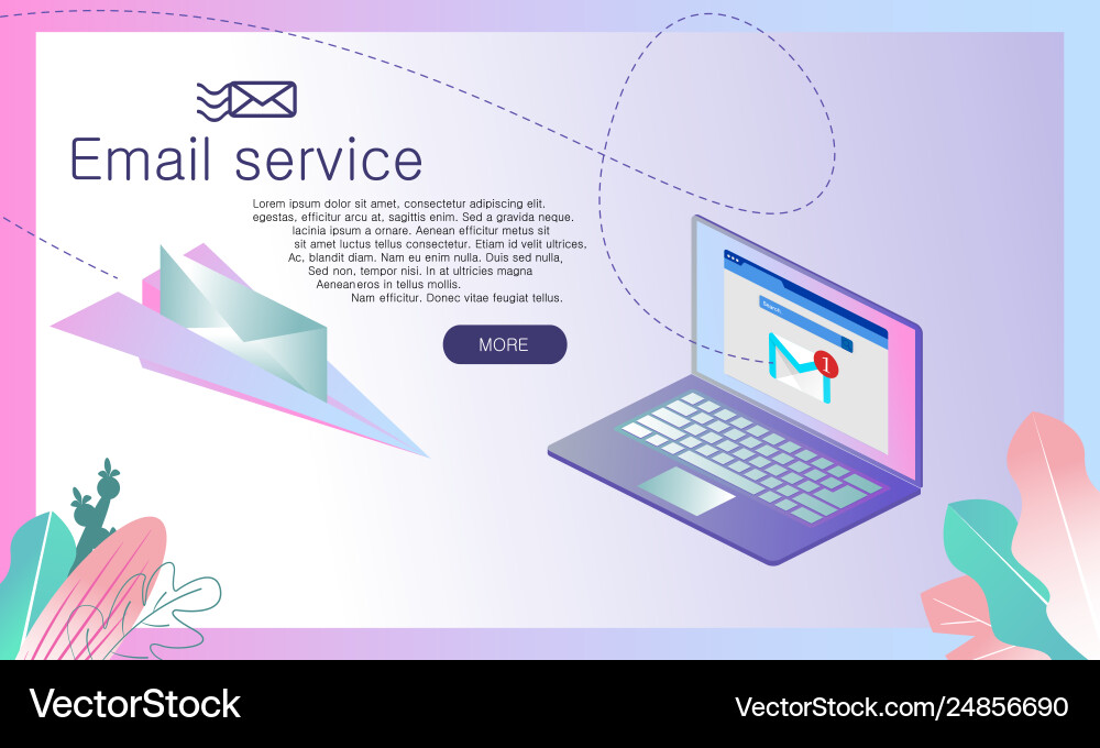 Email service isometric Royalty Free Vector Image