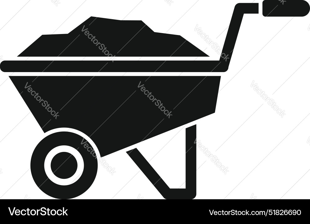 Full wheelbarrow standing on one wheel Royalty Free Vector