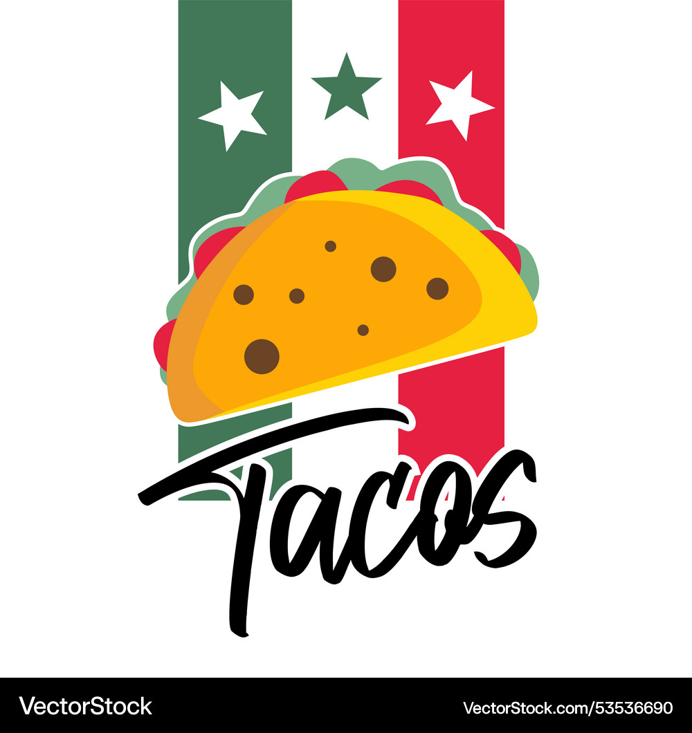 Happy taco day with a delicious Royalty Free Vector Image