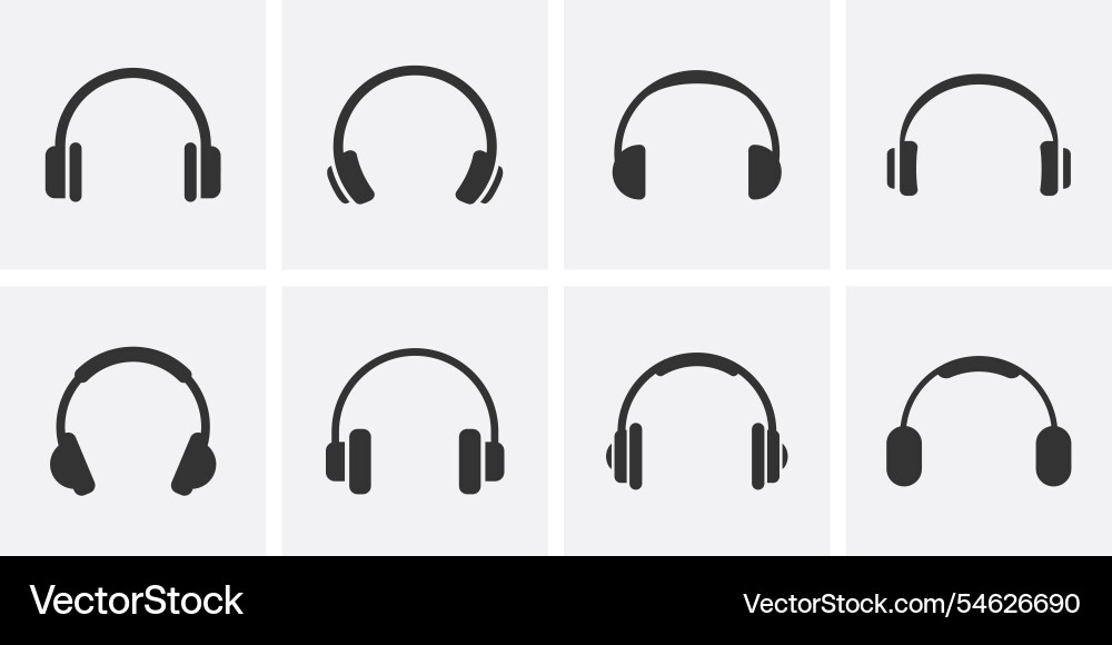 Headphones icon or headset symbols Royalty Free Vector Image