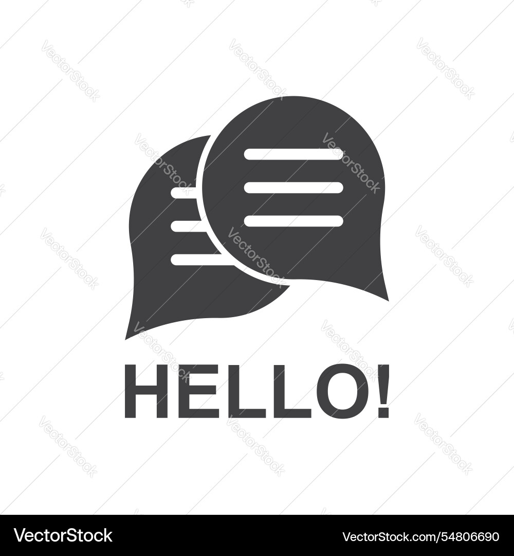 Hello dialogue balloon icon in flat style speech Vector Image