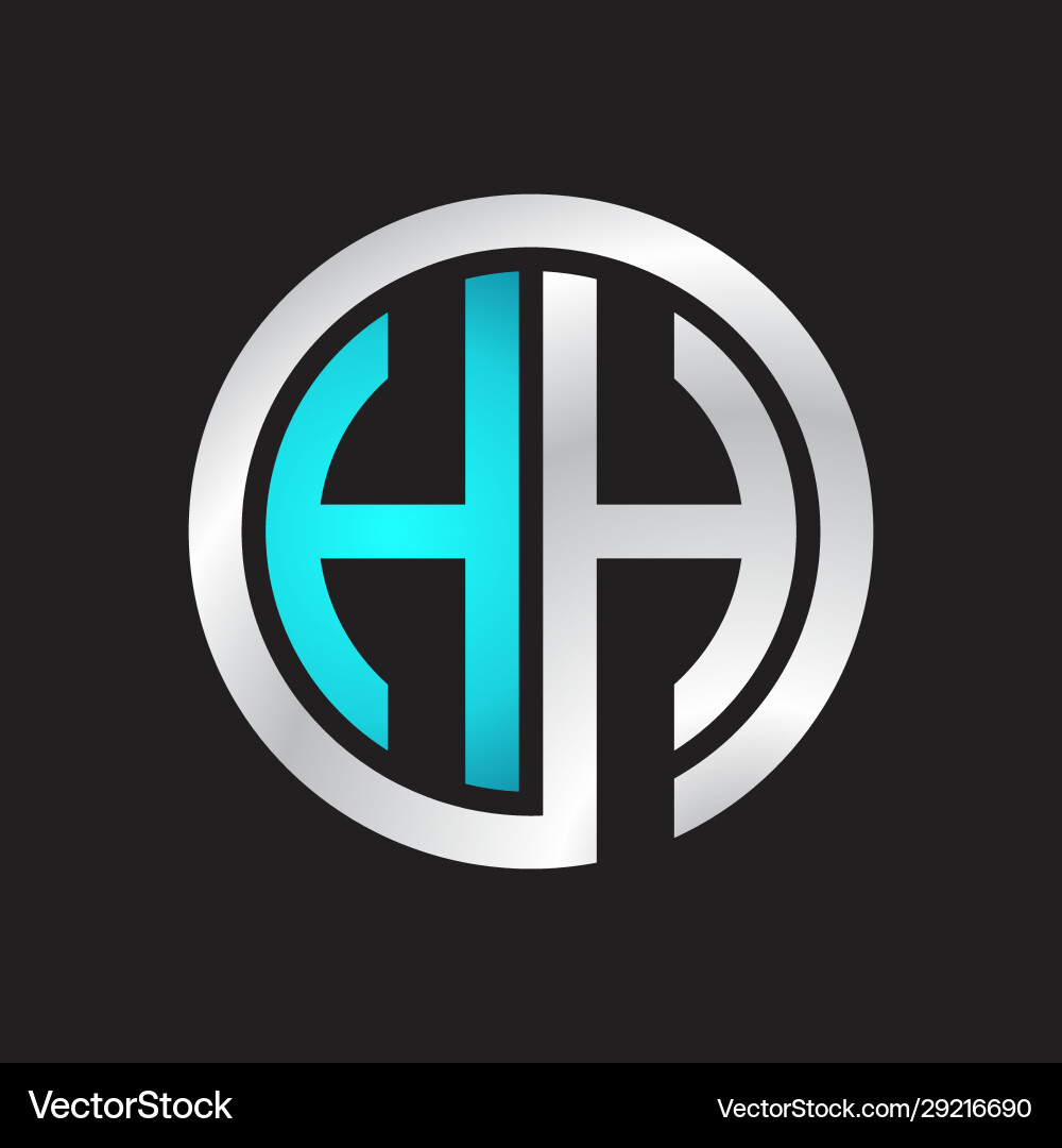 Hh initial logo linked circle monogram Royalty Free Vector