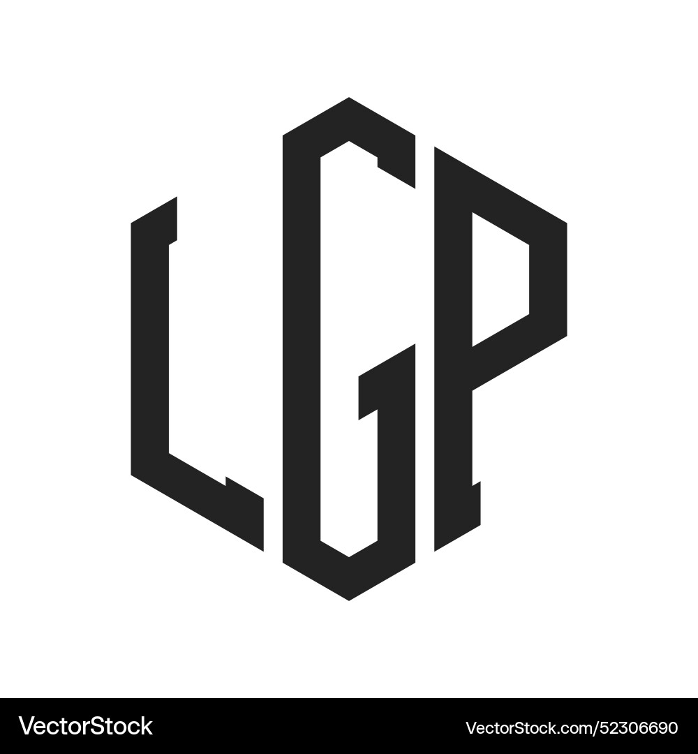 Lgp logo design initial letter monogram Royalty Free Vector