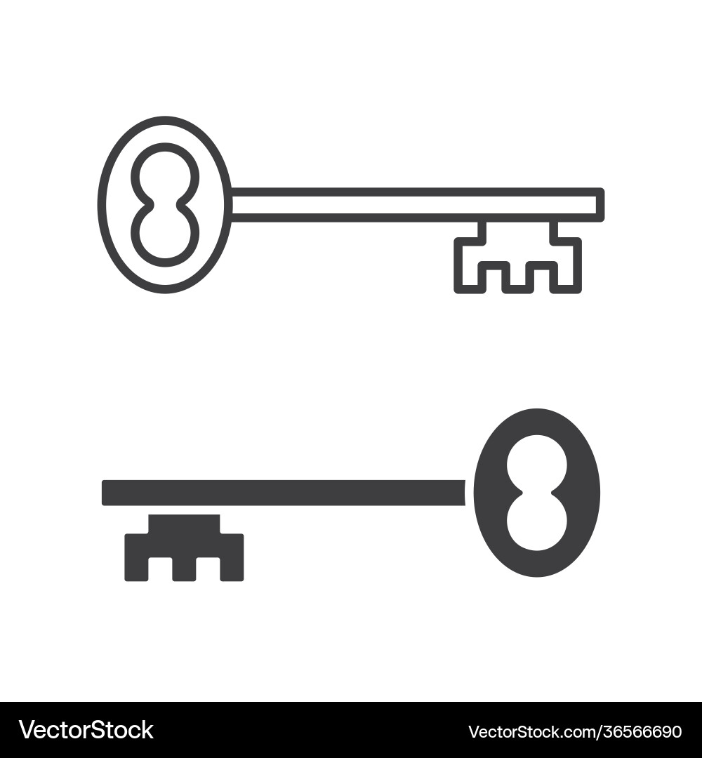 Old key icon Royalty Free Vector Image - VectorStock