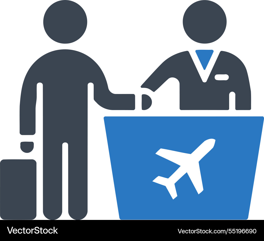 Passenger check-in icon Royalty Free Vector Image