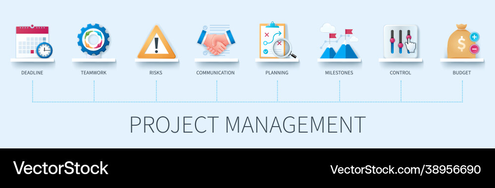 Project management infographic in 3d style Vector Image
