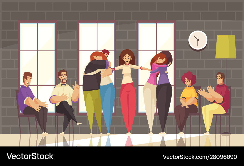 Psychology group therapy Royalty Free Vector Image