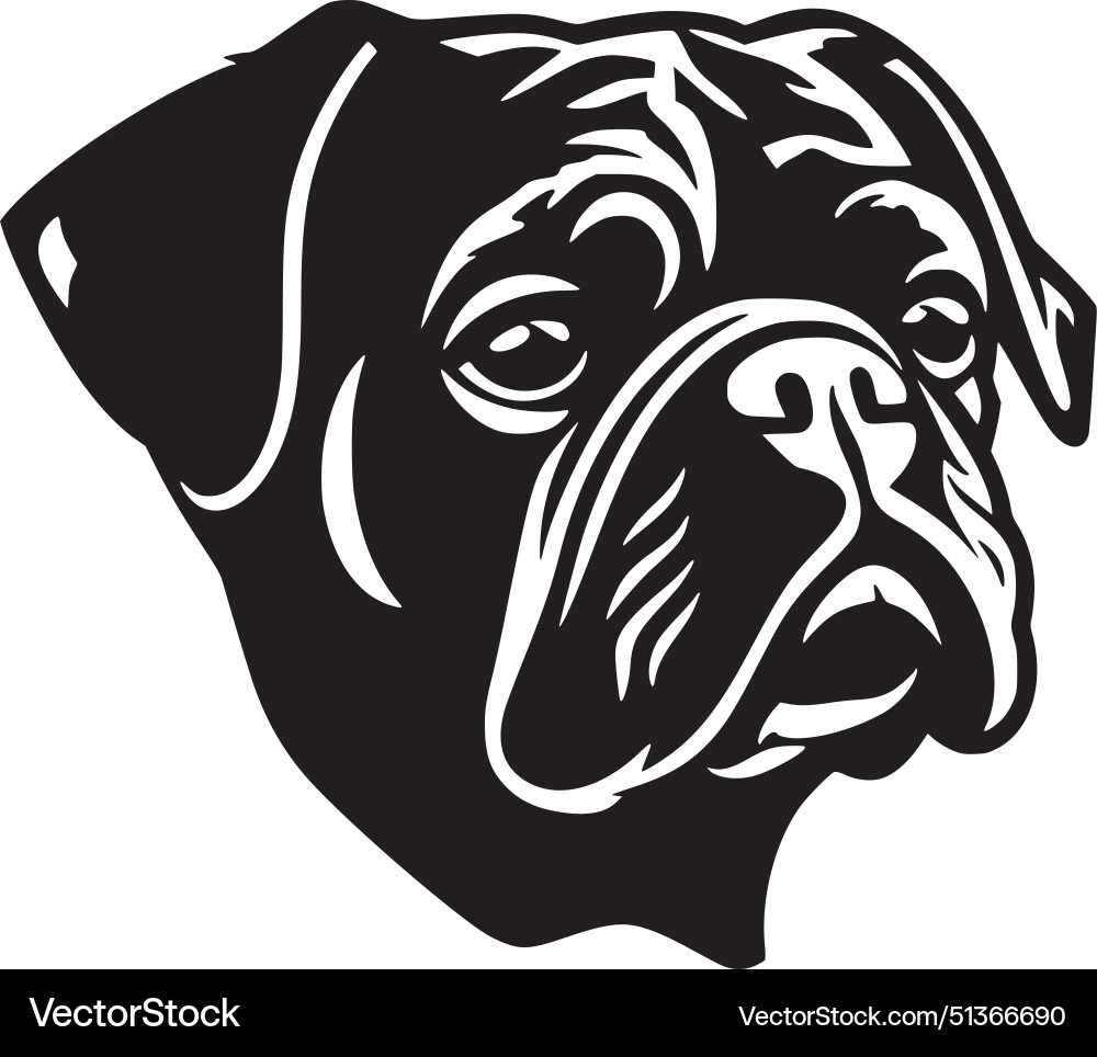 Pug - minimalist and flat logo Royalty Free Vector Image