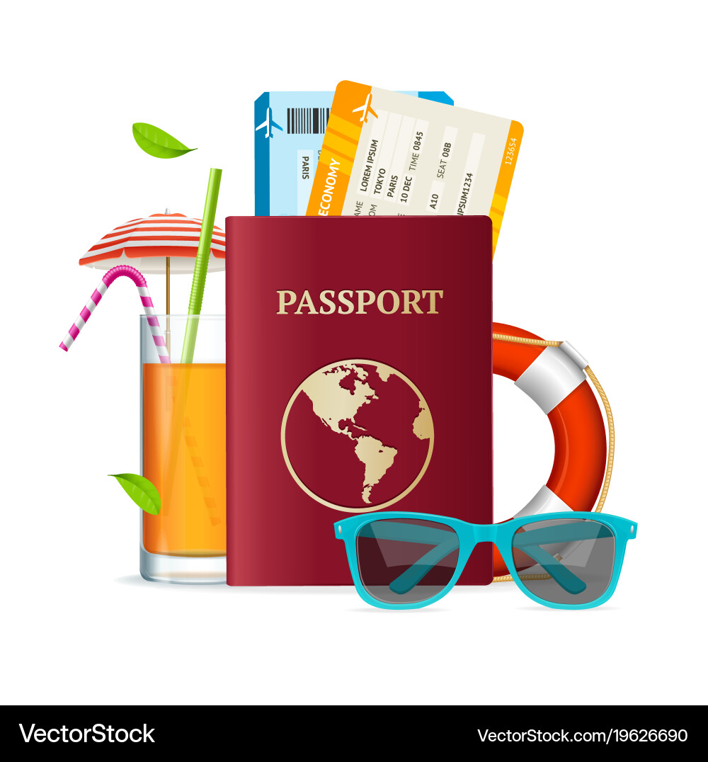Realistic 3d detailed travel concept Royalty Free Vector