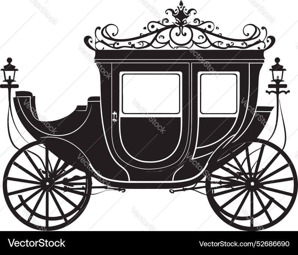 Royal carriage elegance iconic black design Vector Image
