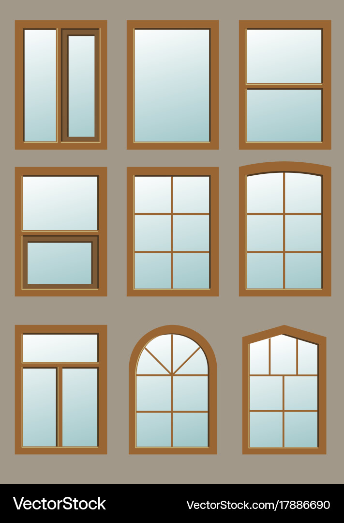 Wooden window in the wall Royalty Free Vector Image