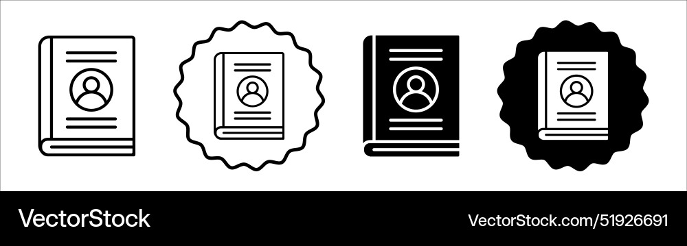 Biography icon symbol set collection Royalty Free Vector