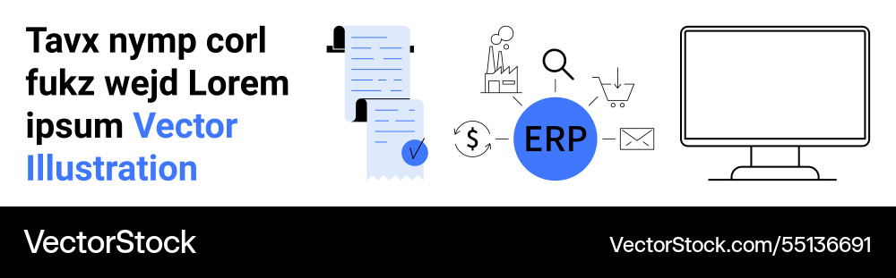 Business enterprise resource planning erp Vector Image