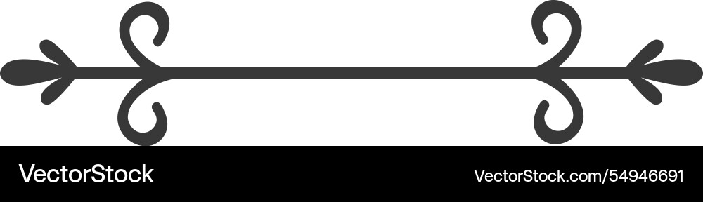 Classic elegant horizontal divider with swirls and